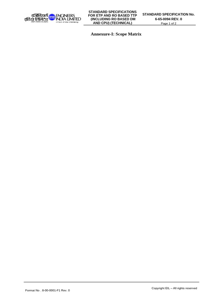 Scope matrix-ETP-TTP-RO DM (22-10-2012) - Final | PDF | Sewage Treatment | Environmental Issues ...