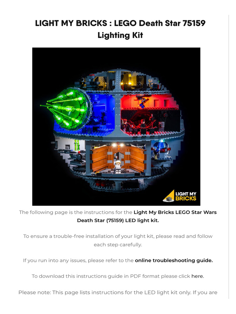 Light My Bricks LEGO Death Star 75159 Lighting Kit Light My Bricks ...
