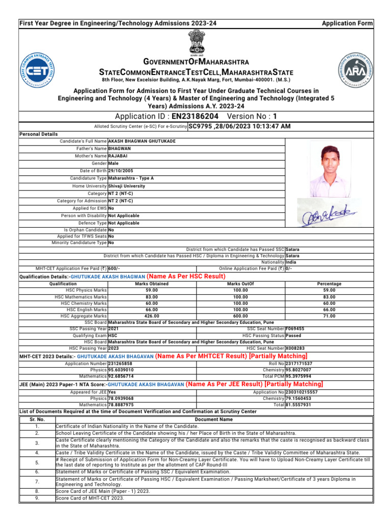 Engineering Admissions Application 2023-24 | PDF | Qualifications ...
