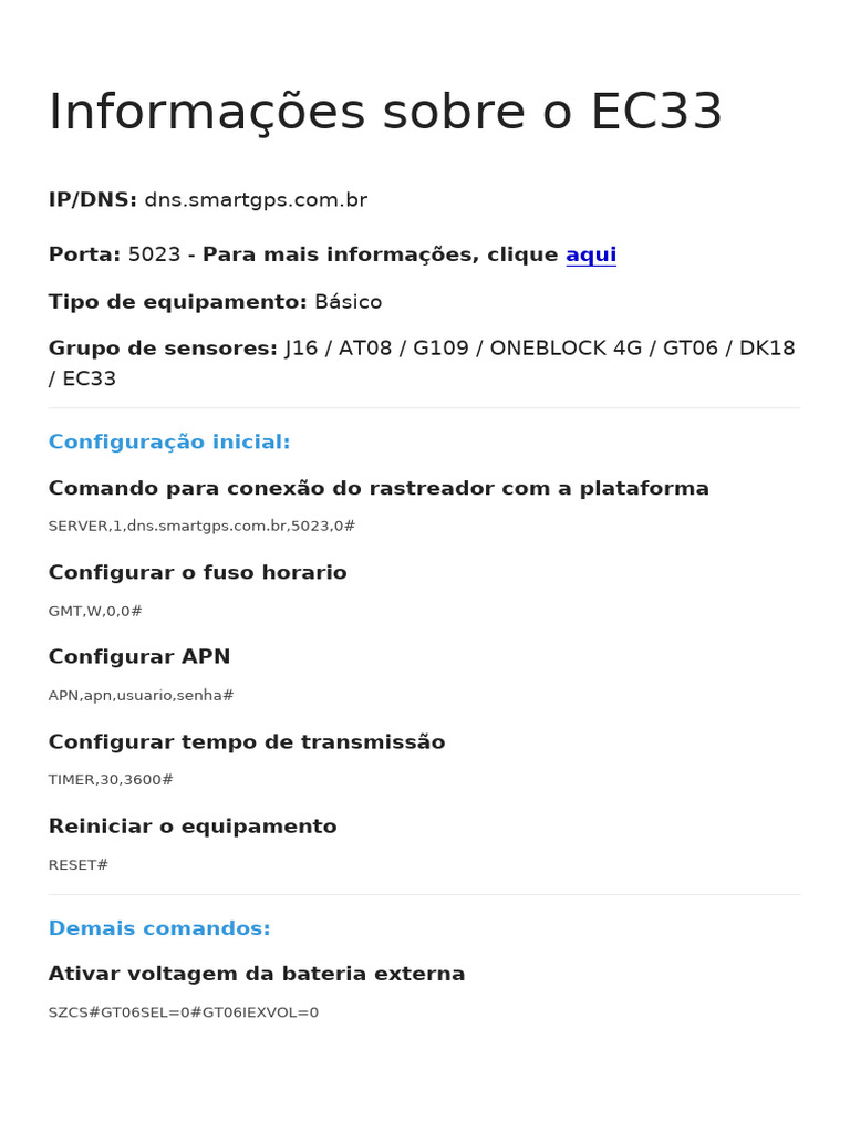 Informacoes Sobre o Ec33 | PDF