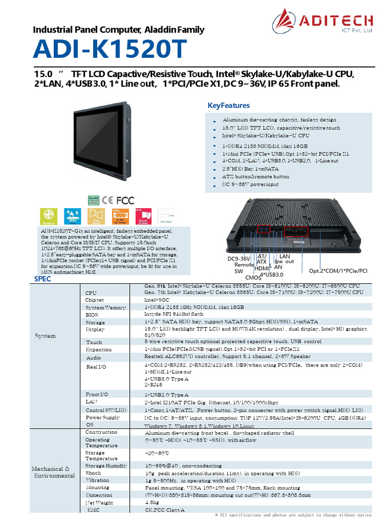ADI K1520T Updated | PDF | Computer Hardware | Computer Engineering