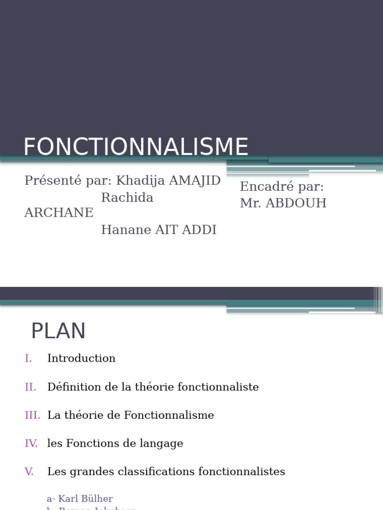 Fonctionalisme Plan 3 Fini | PDF | Linguistique | Grammaire