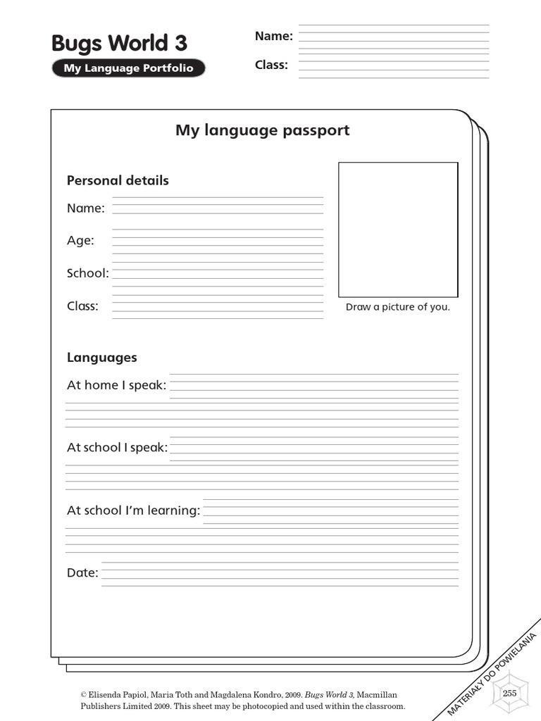 Language Passport Template | PDF