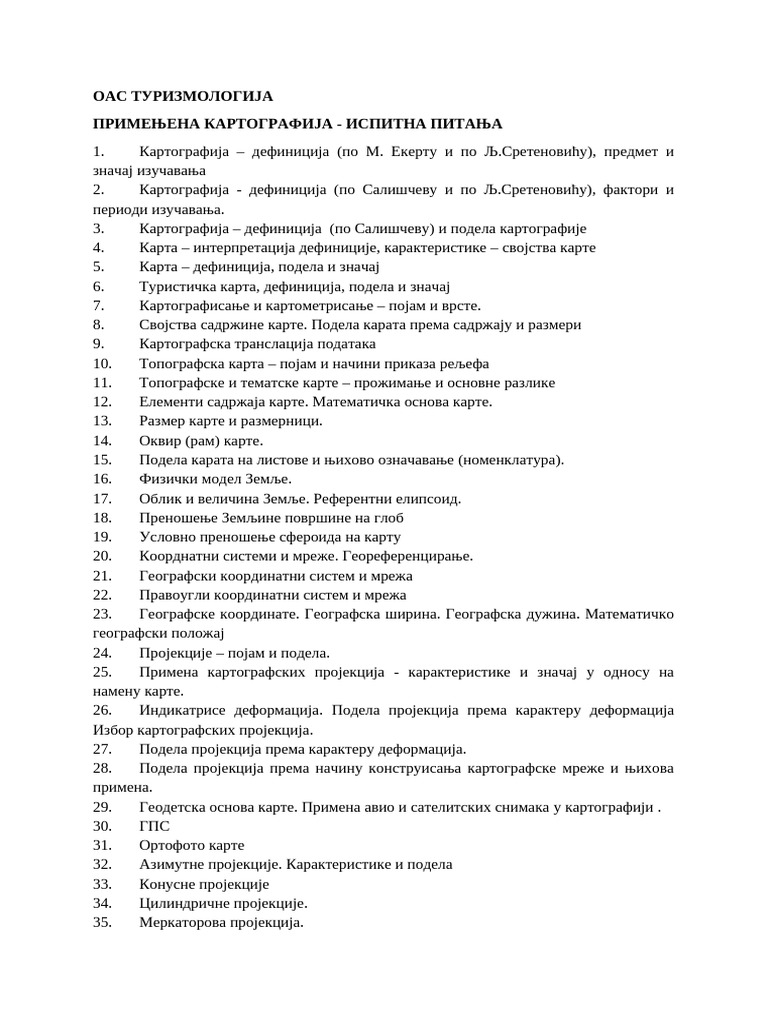 Ispitna Pitanja - TURIZMOLOGIJA I God- - 2022-2023 | PDF