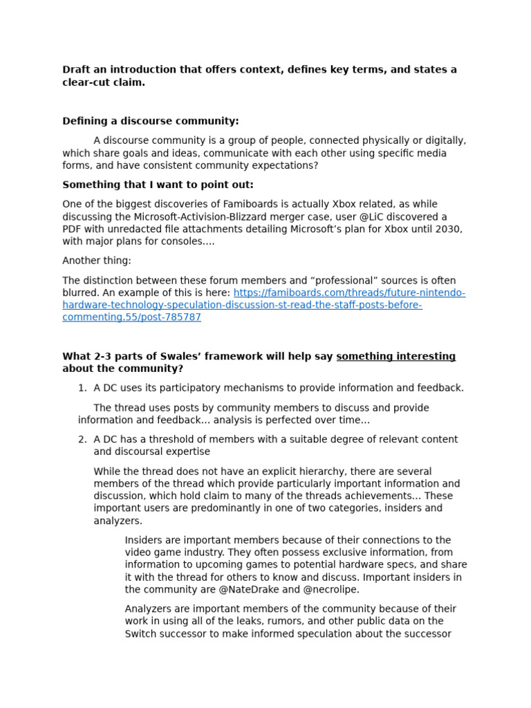 ISP100 Discourse Community Analysis | PDF | Discourse | Information