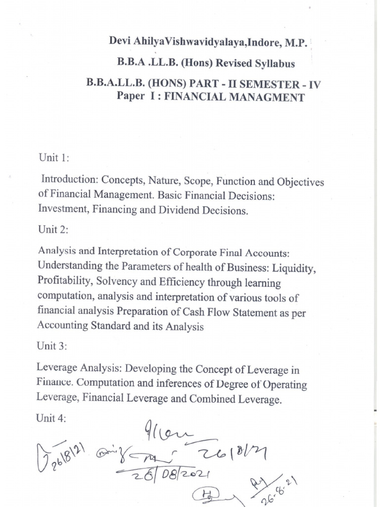 Revised-B B A LL B - Hons - Sem - IV-2021-22 | PDF