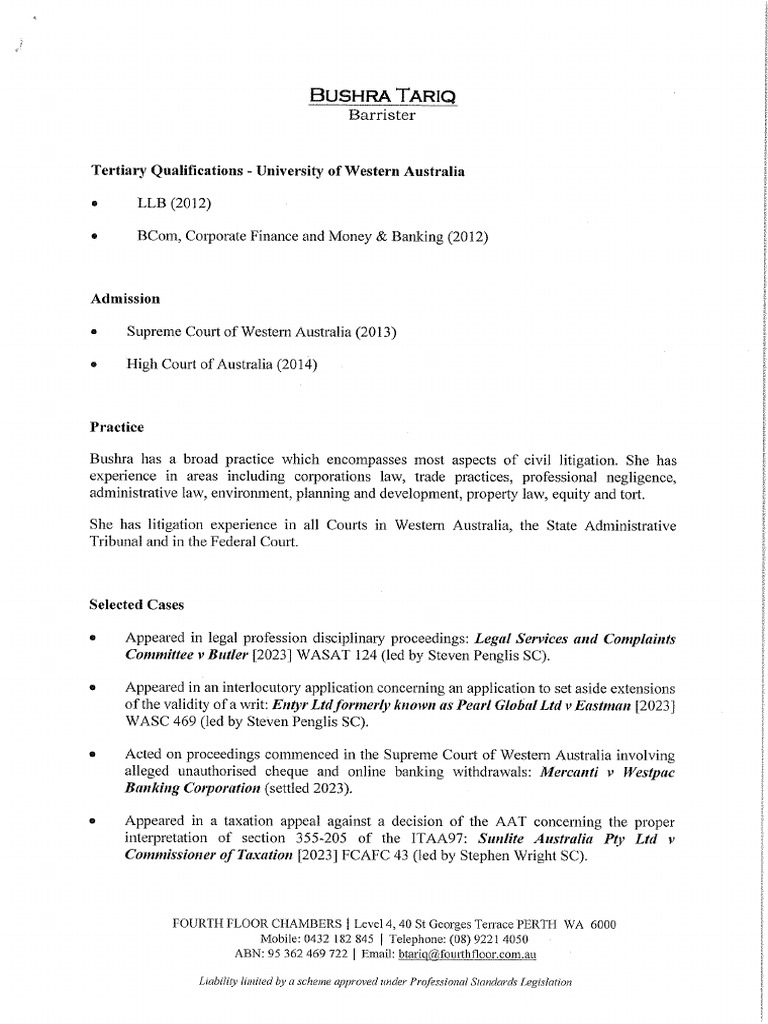 Bushra Tariq CV 2024 | PDF