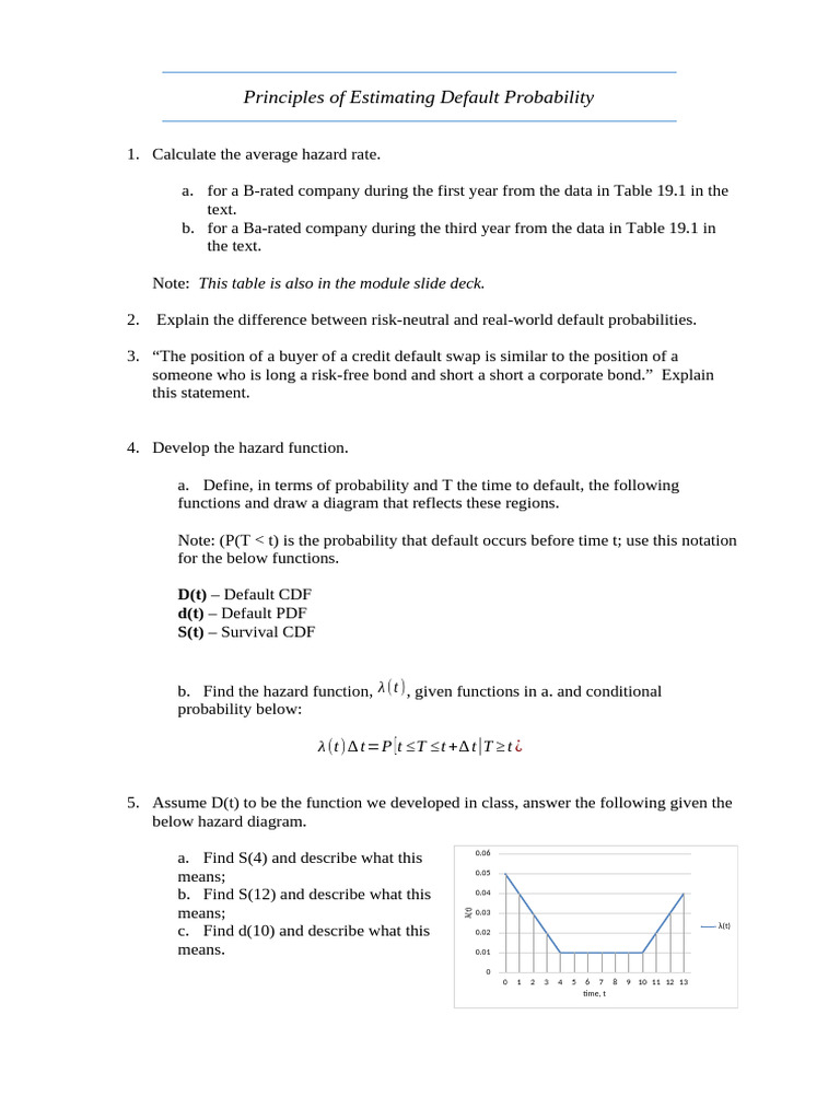 Principles of Estimating Default Probability - Assignment 5 | PDF ...