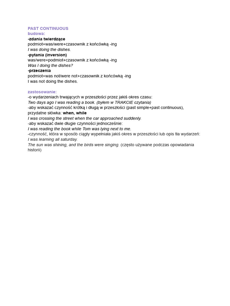 Past Continuous | PDF