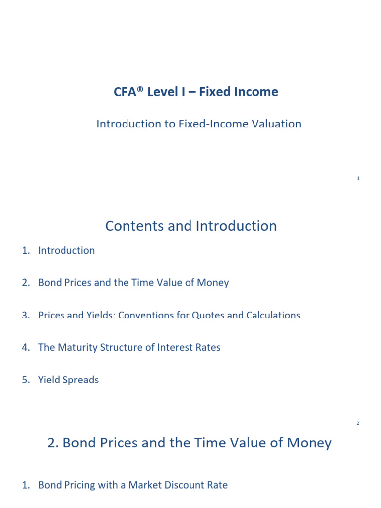 R53 Introduction To Fixed Income Valuation | PDF | Bonds (Finance ...