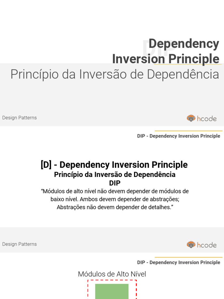 DIP - Dependency Inversion Principle | PDF | Arte | Computadores