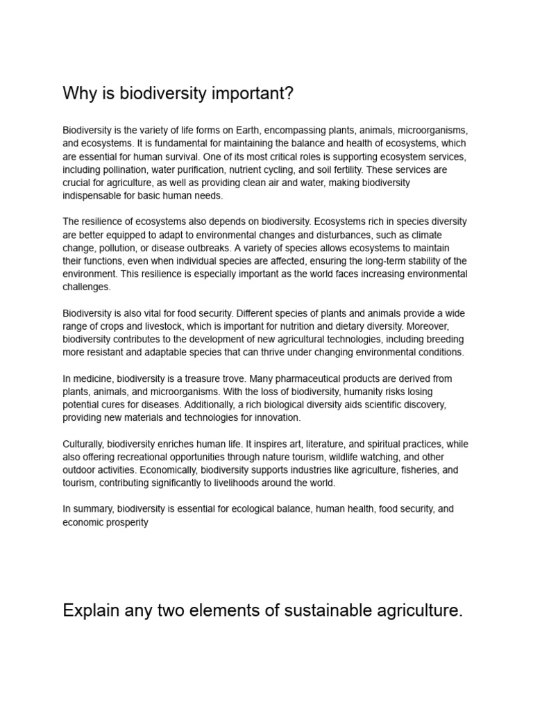 EVS Assignment | PDF | Biodiversity | Agriculture