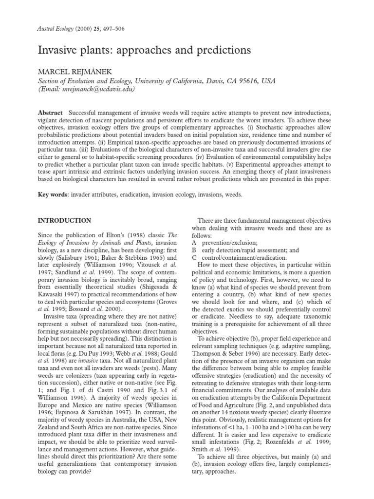 Invasive Plant Management Strategies | PDF | Invasive Species | Natural ...