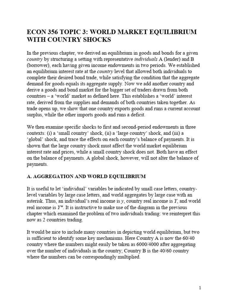 356 Topic 3 World Market Equilibrium | PDF | Economic Equilibrium ...