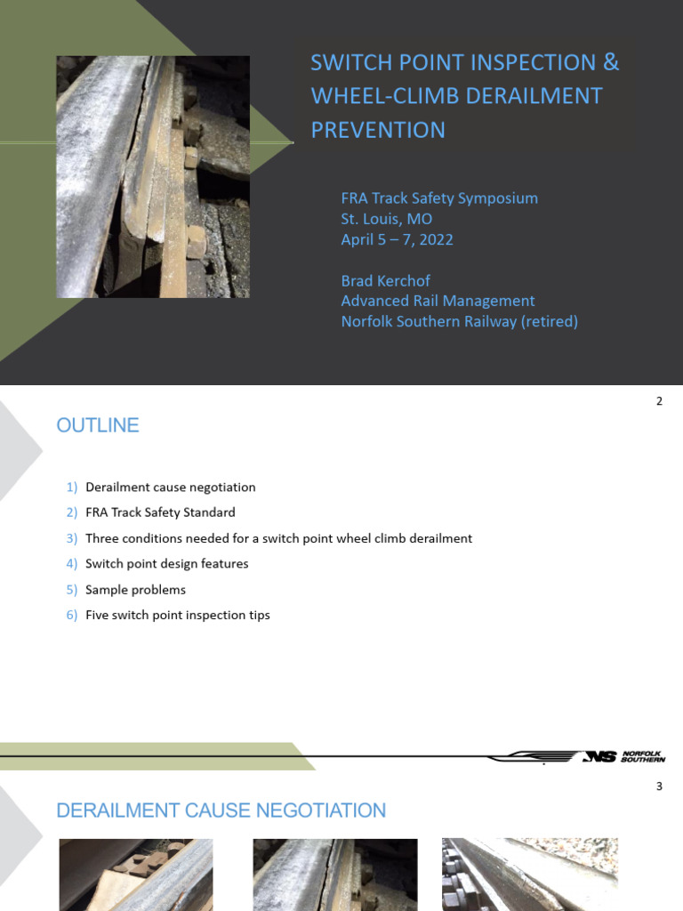 39A Kerchof, Switch Point Inspection _ Wheel Climb Derailment Prevention - Brad Kerchof | PDF ...