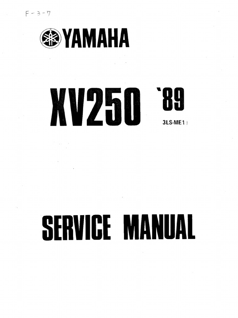 XV 250 Servicio 1989 3ls-Me1 | PDF