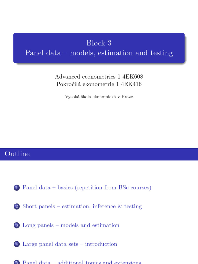 Block3 | PDF | Ordinary Least Squares | Fixed Effects Model