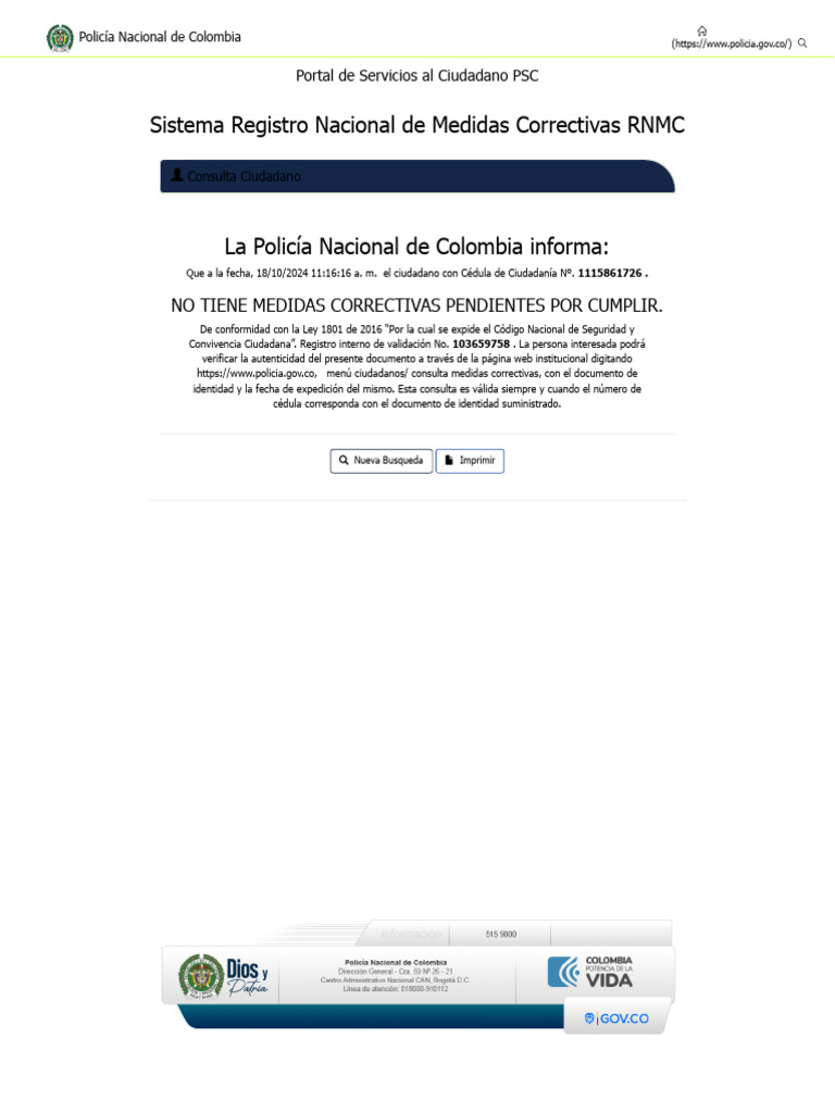 Consulta RNMC | PDF | Ciencias sociales | Derecho