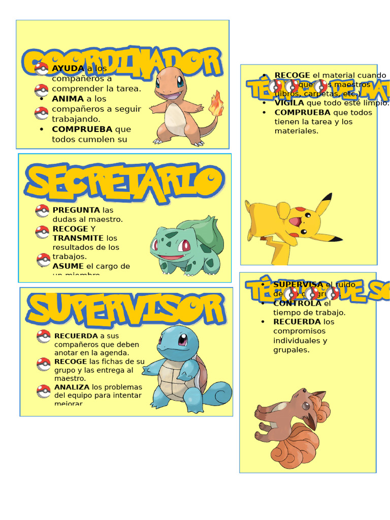 Roles Pokémon | PDF