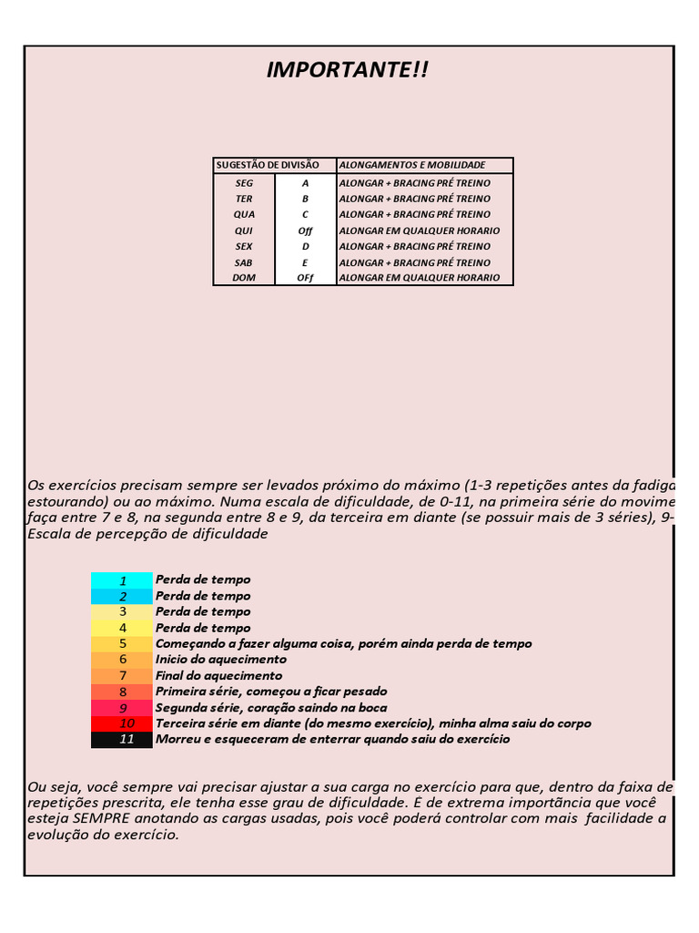 Protocolo T.P.M. - Treino A | PDF