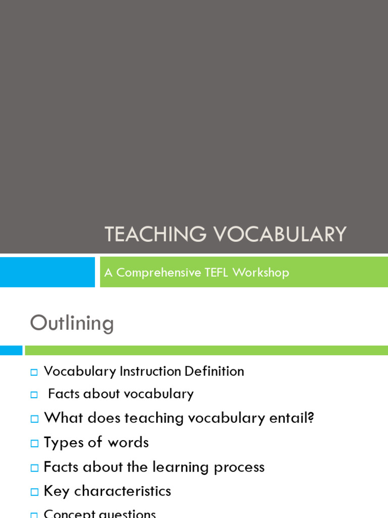 Teaching vocabulary | PDF | Vocabulary | Learning