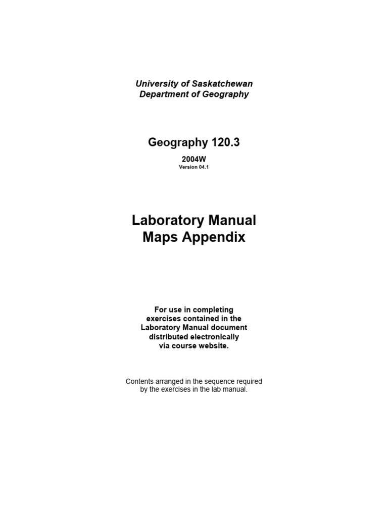 Geog120 Lab Manual Appendix 202009 | PDF