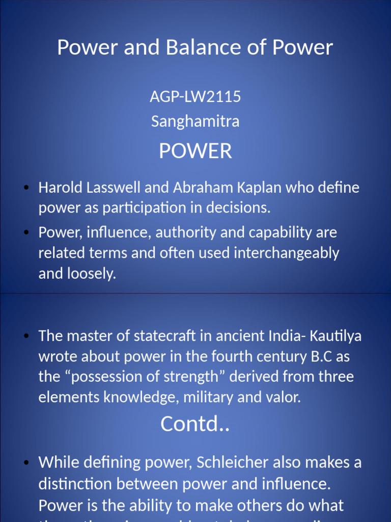 Power-and-Balance-of-Power | PDF | International Relations | Global ...