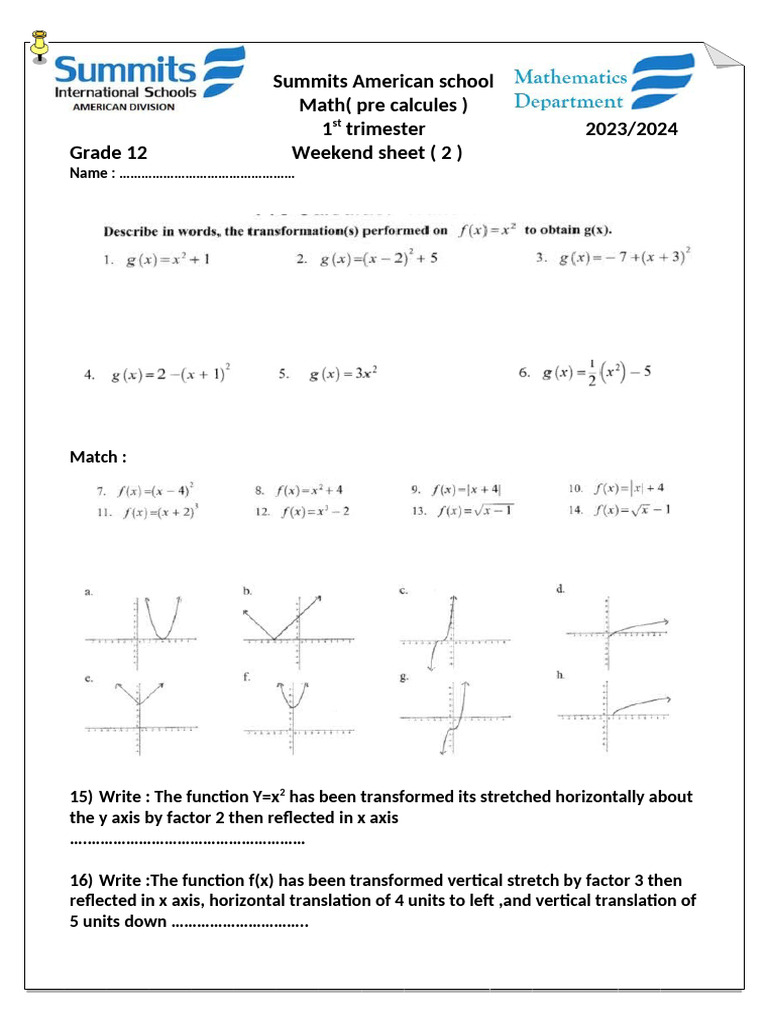 Weekend Sheet 2 | PDF