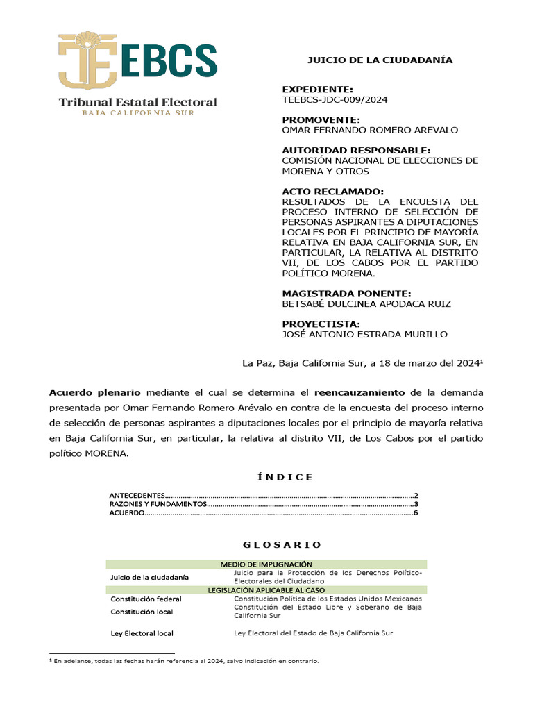 JDC.009.24 Sentencia D07 | PDF | Mandato | Caso de ley