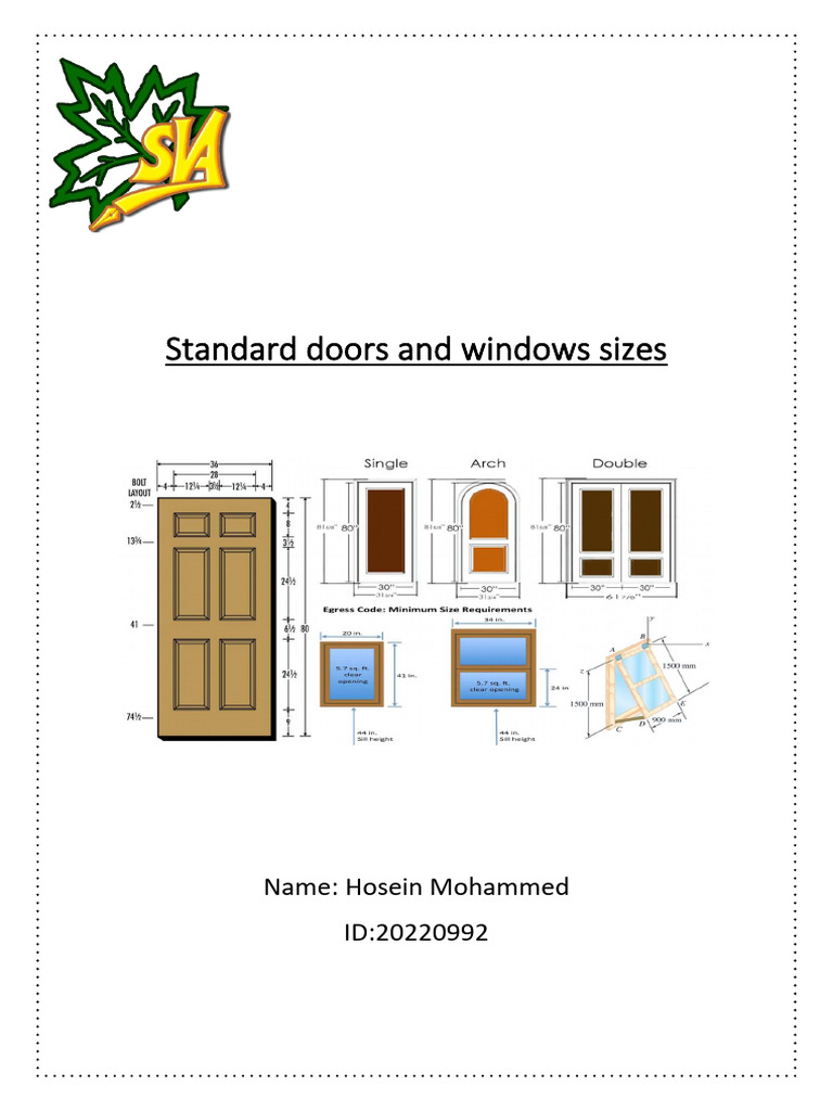 Doors and windows standard sizes | PDF | Window | Door
