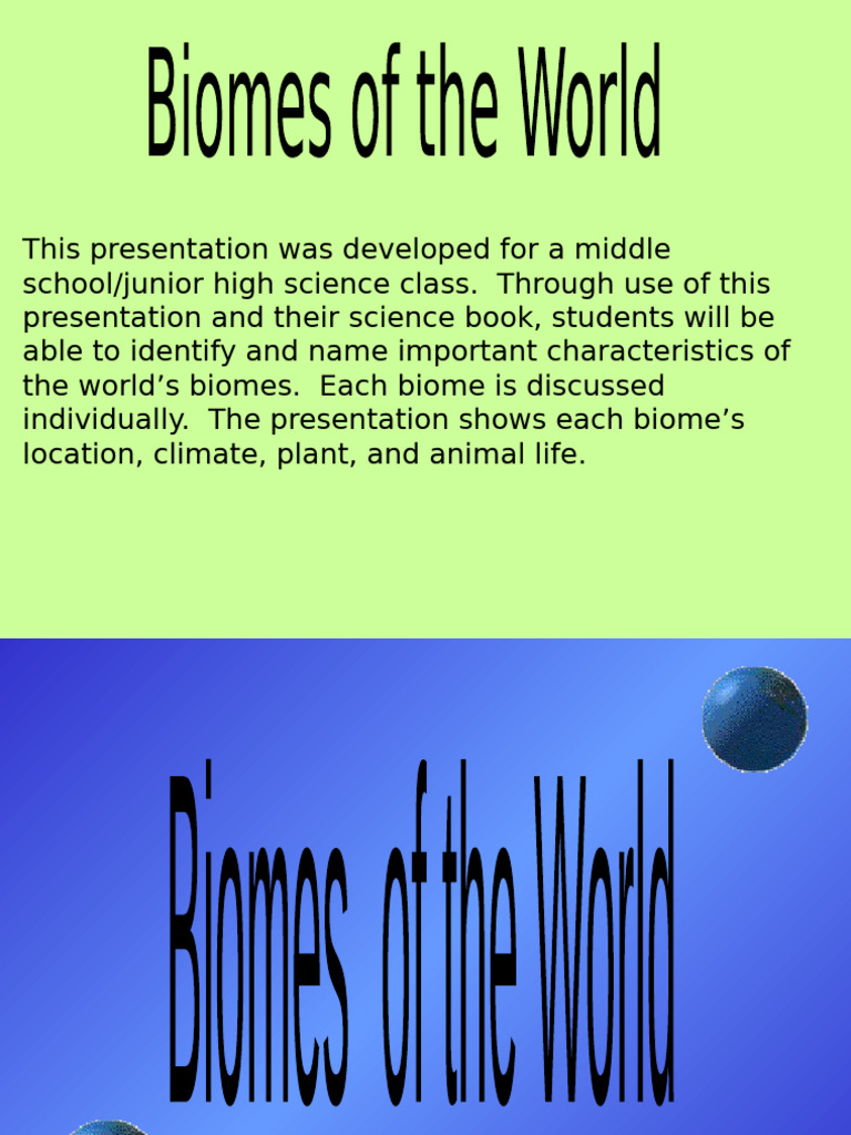 Biome Powerpoint | PDF | Grassland | Savanna