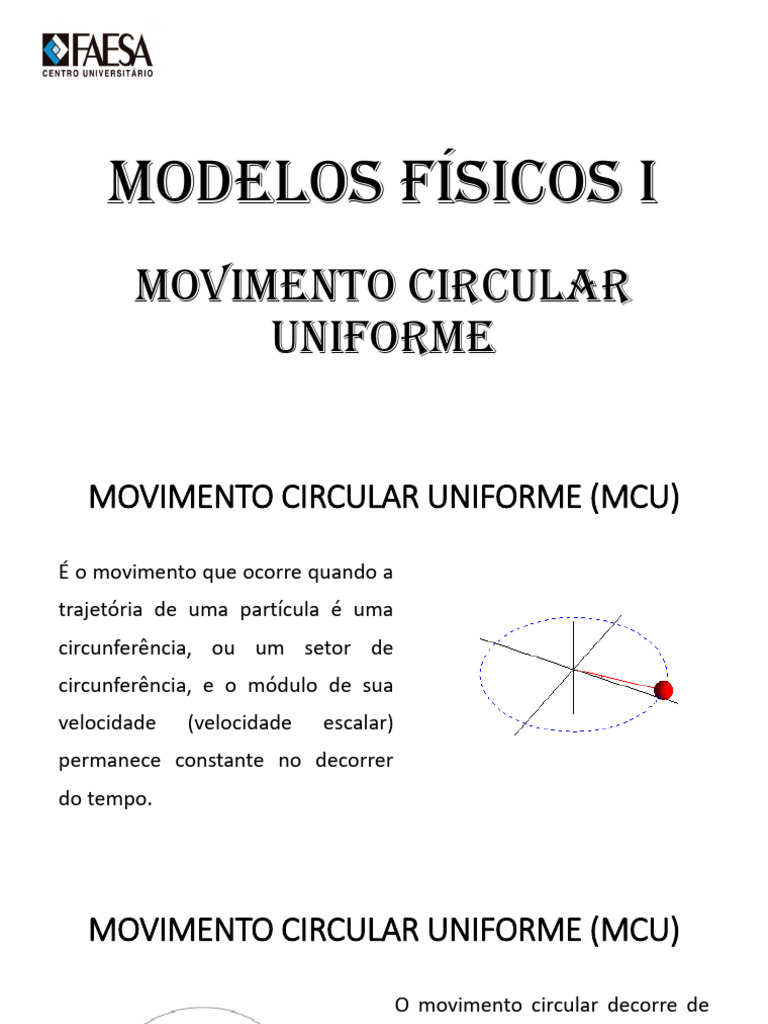 AULA 4 - Movimento Circular Uniforme e Movimento Relativo2 | PDF ...