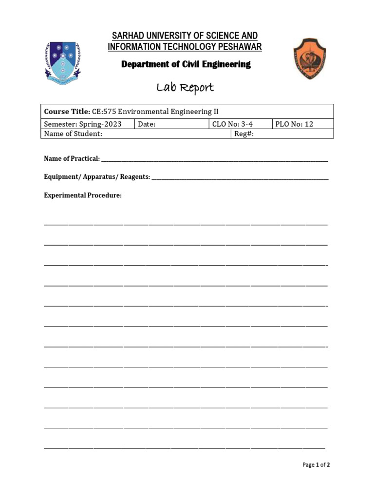 Lab Reports Format | PDF | Underwater Diving