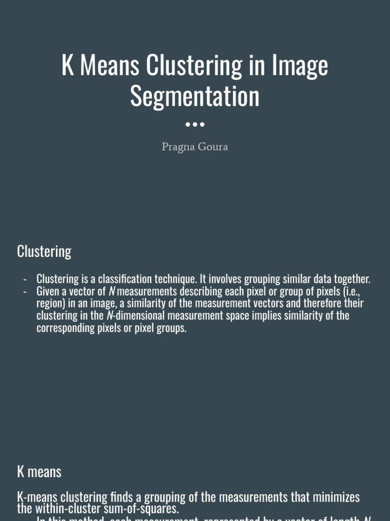 Image Segmentation with K-Means | PDF | Cluster Analysis | Image ...
