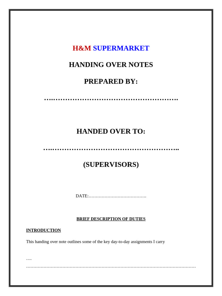 Handing Over Note | PDF | Computers | Technology & Engineering
