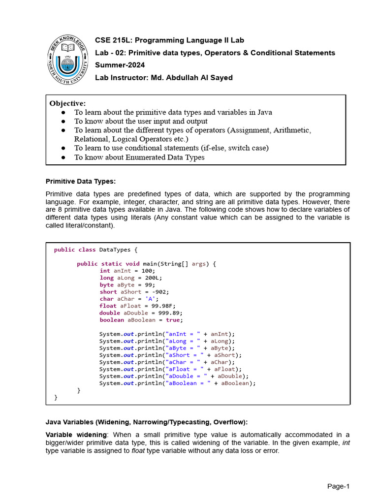 Lab 2 | PDF | Data Type | Boolean Data Type Lab 2 | PDF | Data Type | Boolean Data Type