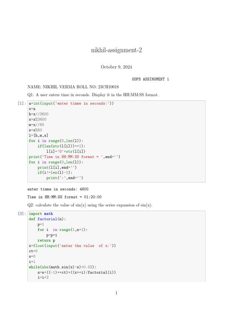 nikhil-assignment-2 | PDF | Computer Programming | Applied Mathematics