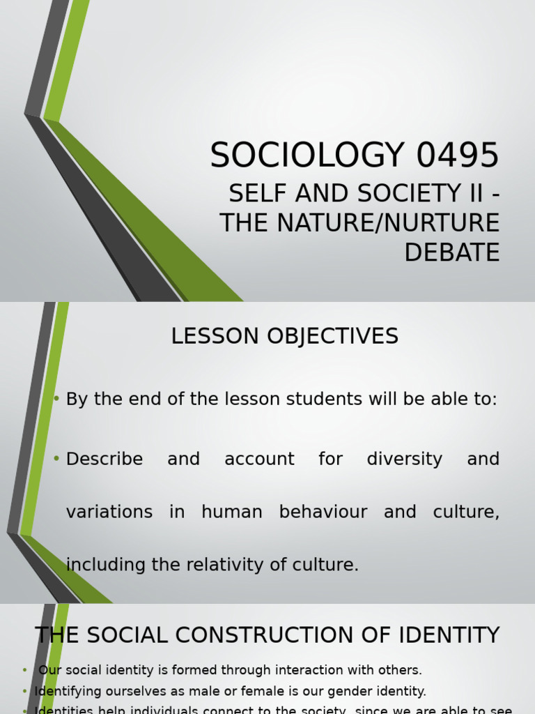 SELF AND SOCIETY 2 - THE SOCIAL CONSTRUCTION OF IDENTITY | PDF ...