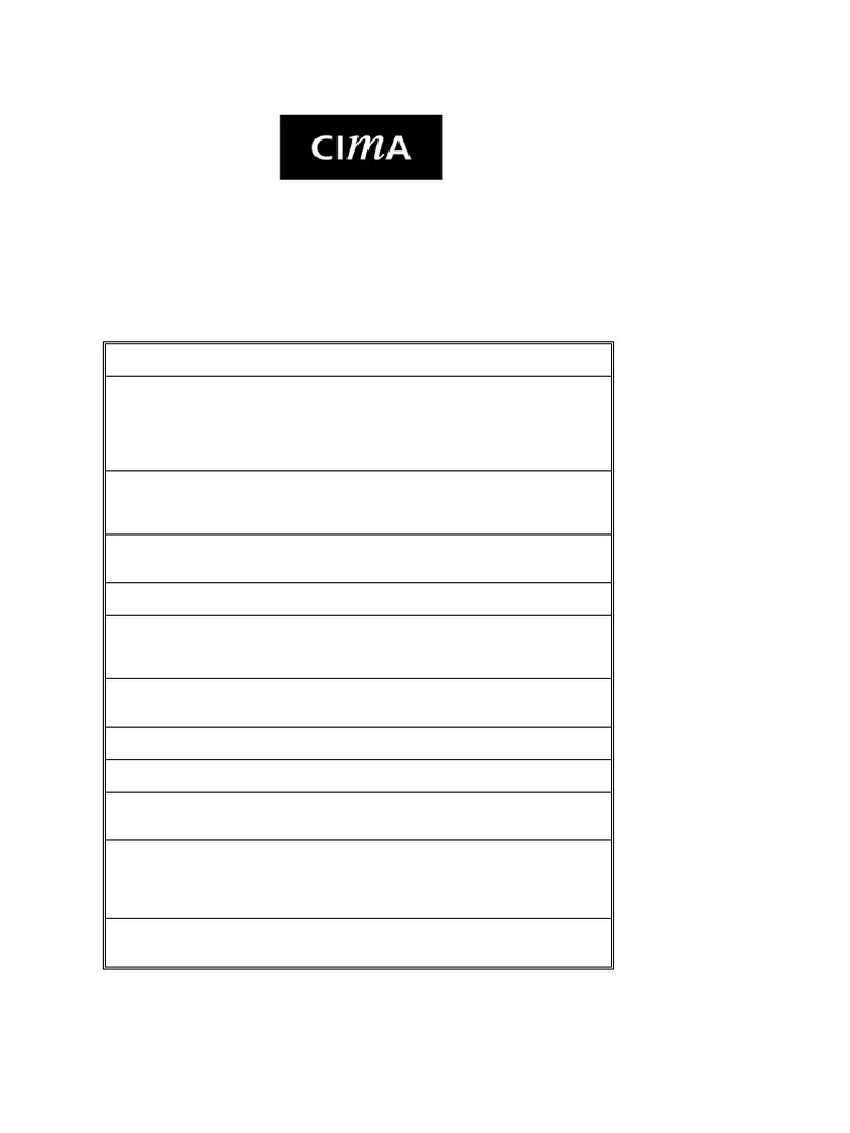 CIMA E3 Enterprise Strategy Exam 2013 | PDF | Employment | Return On ...
