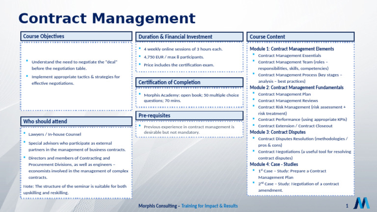 Effective Contract Management Training | PDF | Negotiation | Business