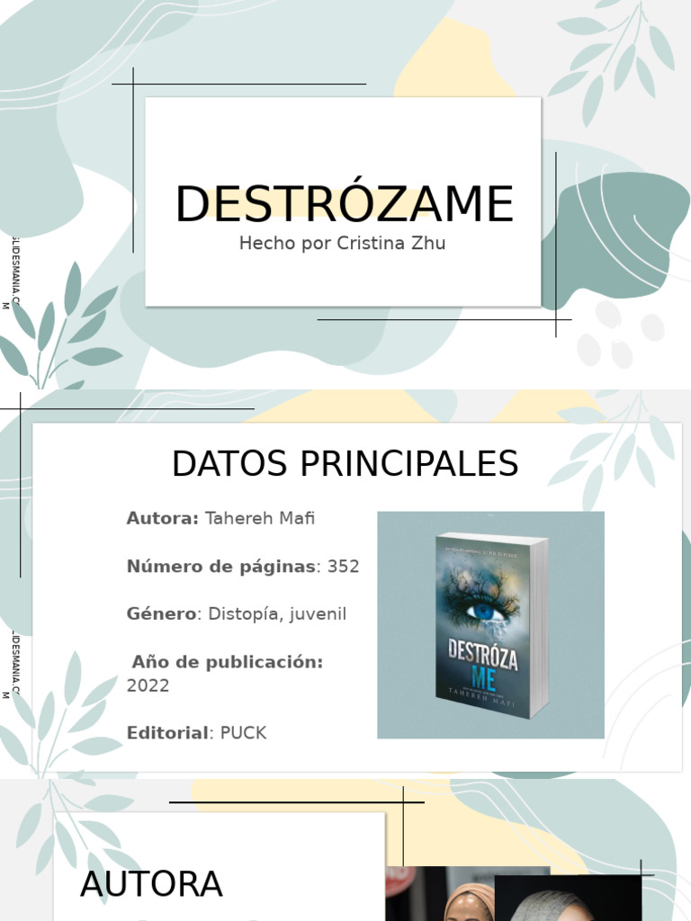 Destrozame: Análisis y Personajes | PDF