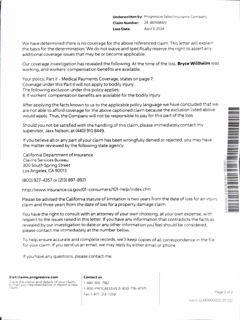 Coverage Denial Letter | PDF | Insurance