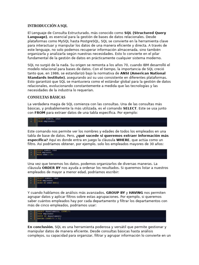 resumen-Investigación | PDF | SQL | Bases de datos