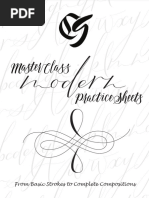 Basic Brush Calligraphy Strokes - Practice Sheets | PDF