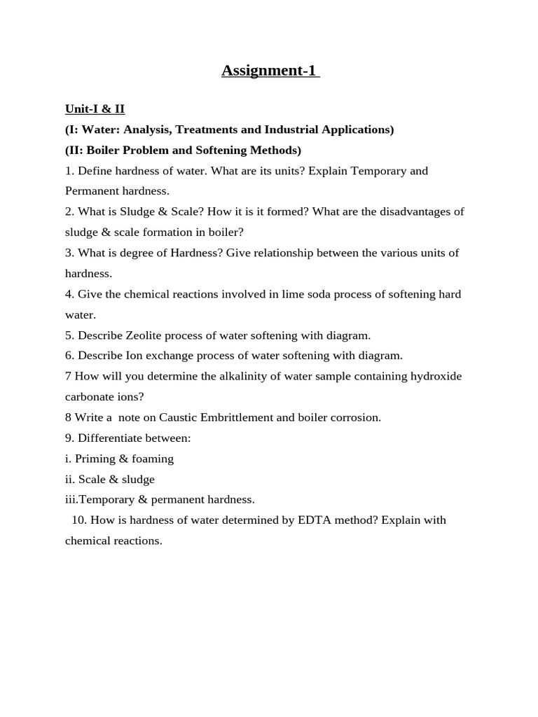 Chemistry assignment no. 1 | PDF
