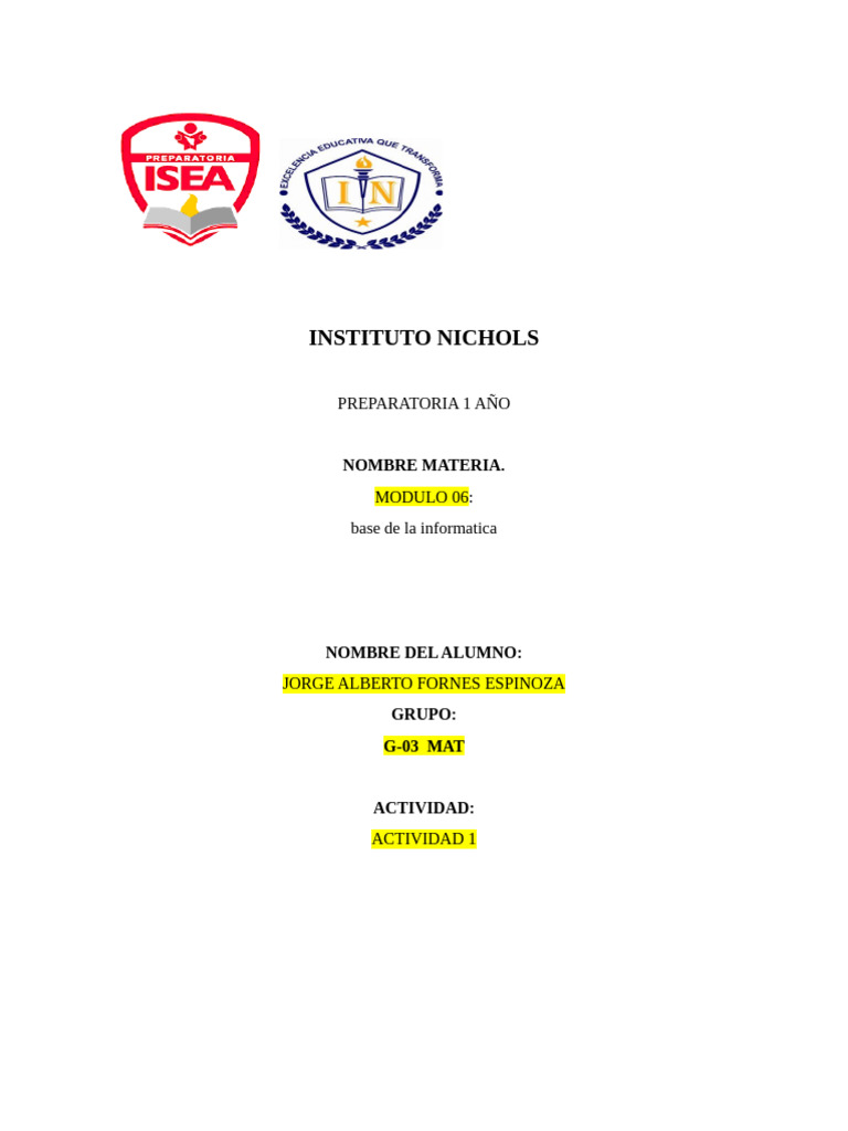 ACTIVIDAD 1 Informatica | PDF