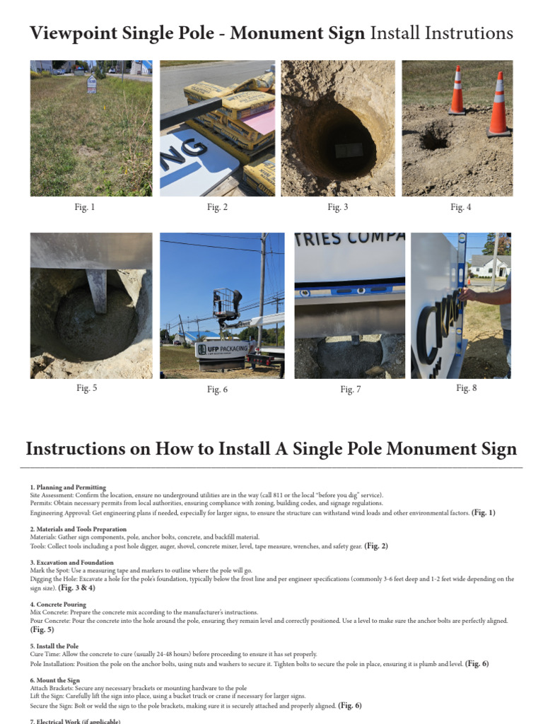How to Install Monument SIgn | PDF | Concrete | Manufactured Goods