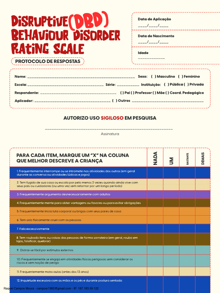 Disruptive Behaviour Disorder Rating Scale - (DBD) - Compressed ...