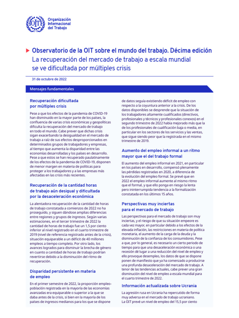 ILO Monitor COVID-19 and The World of Work. Eighth Edition - INFORME ...