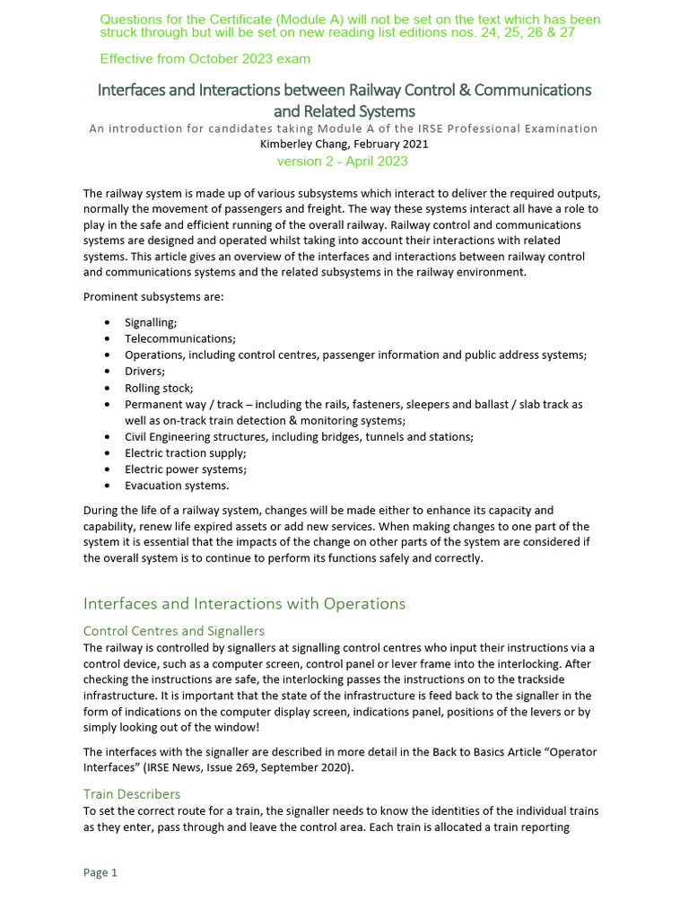 22_Interfaces and Interactions between Railway Control v2 | PDF | Rail ...